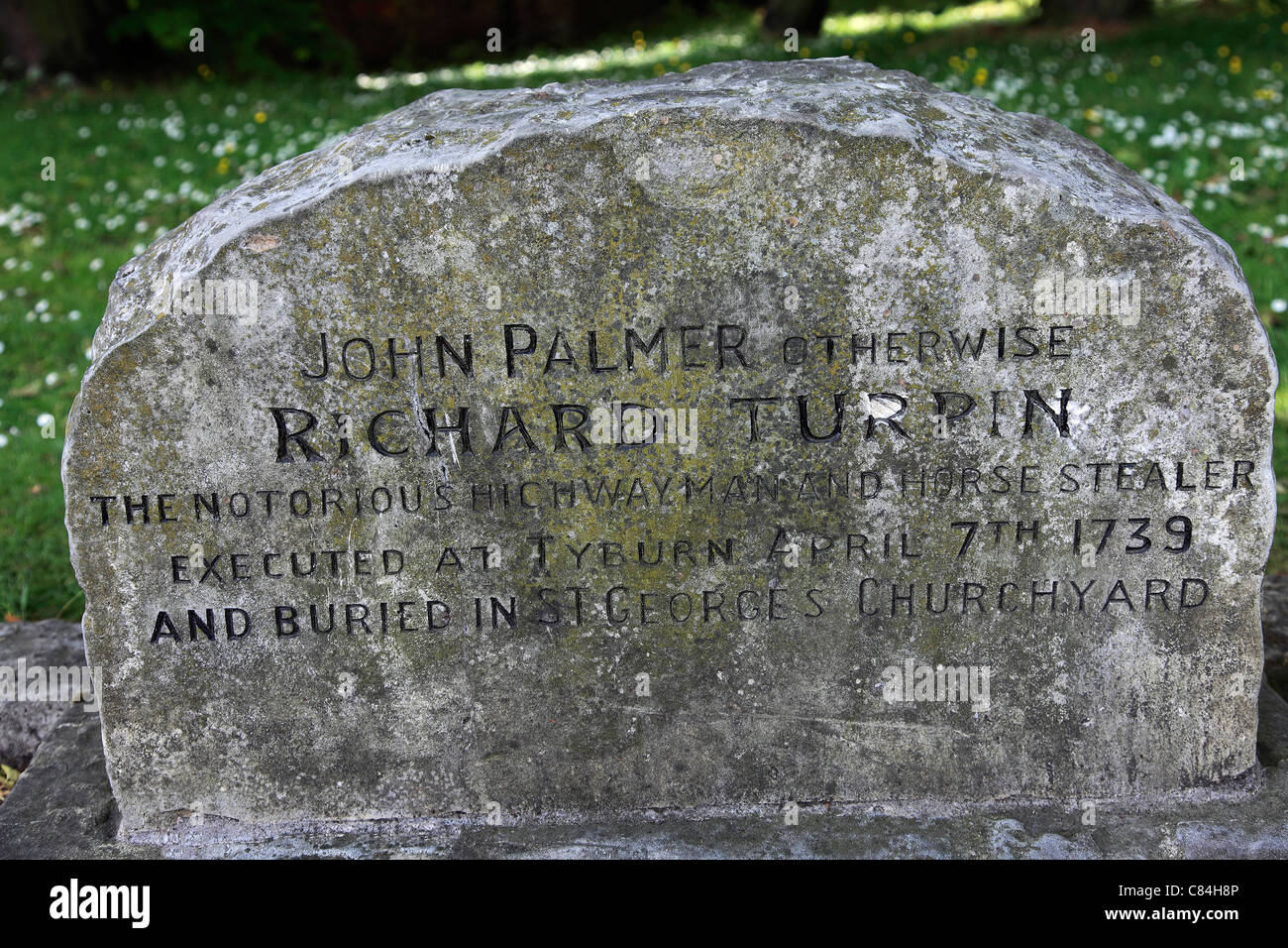 Grave Highwayman Dick Turpin real name John Palmer executed Tyburn April 7th 1739 St Georges ...