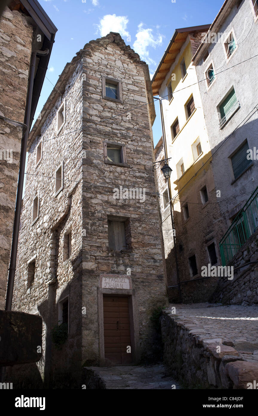 The village of Casso near the Vajont dam on the day of the 48th ...