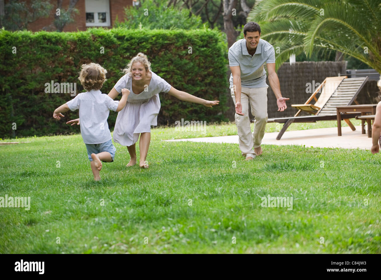 Family having fun together outdoors Stock Photo - Alamy