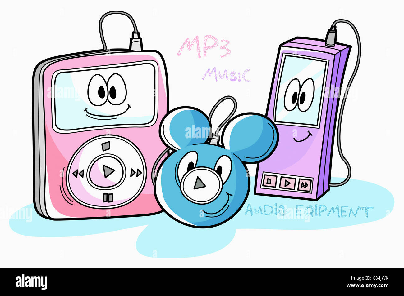 The image for various kinds of MP3 player Stock Photo - Alamy