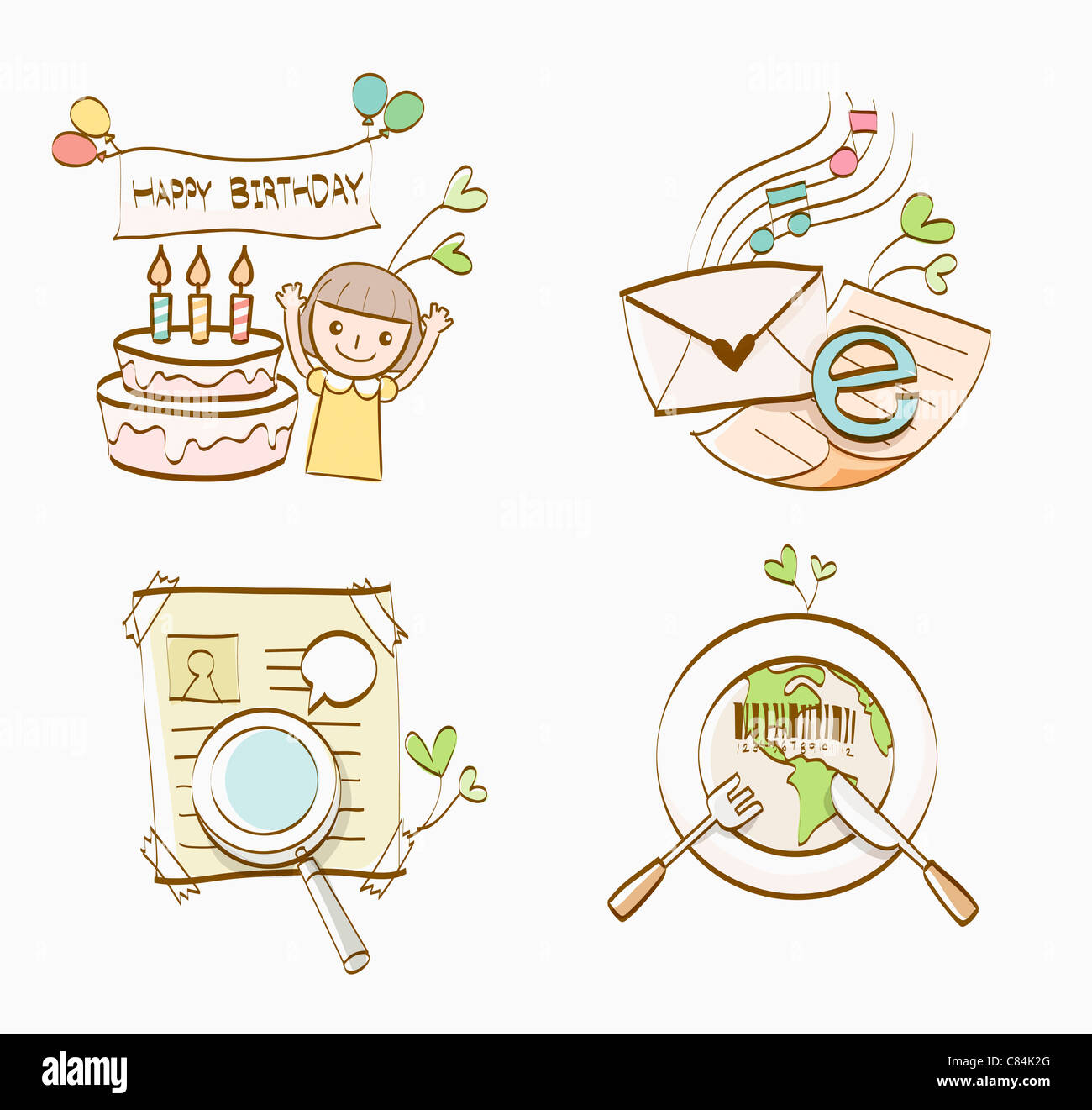Various types of icons Stock Photo - Alamy