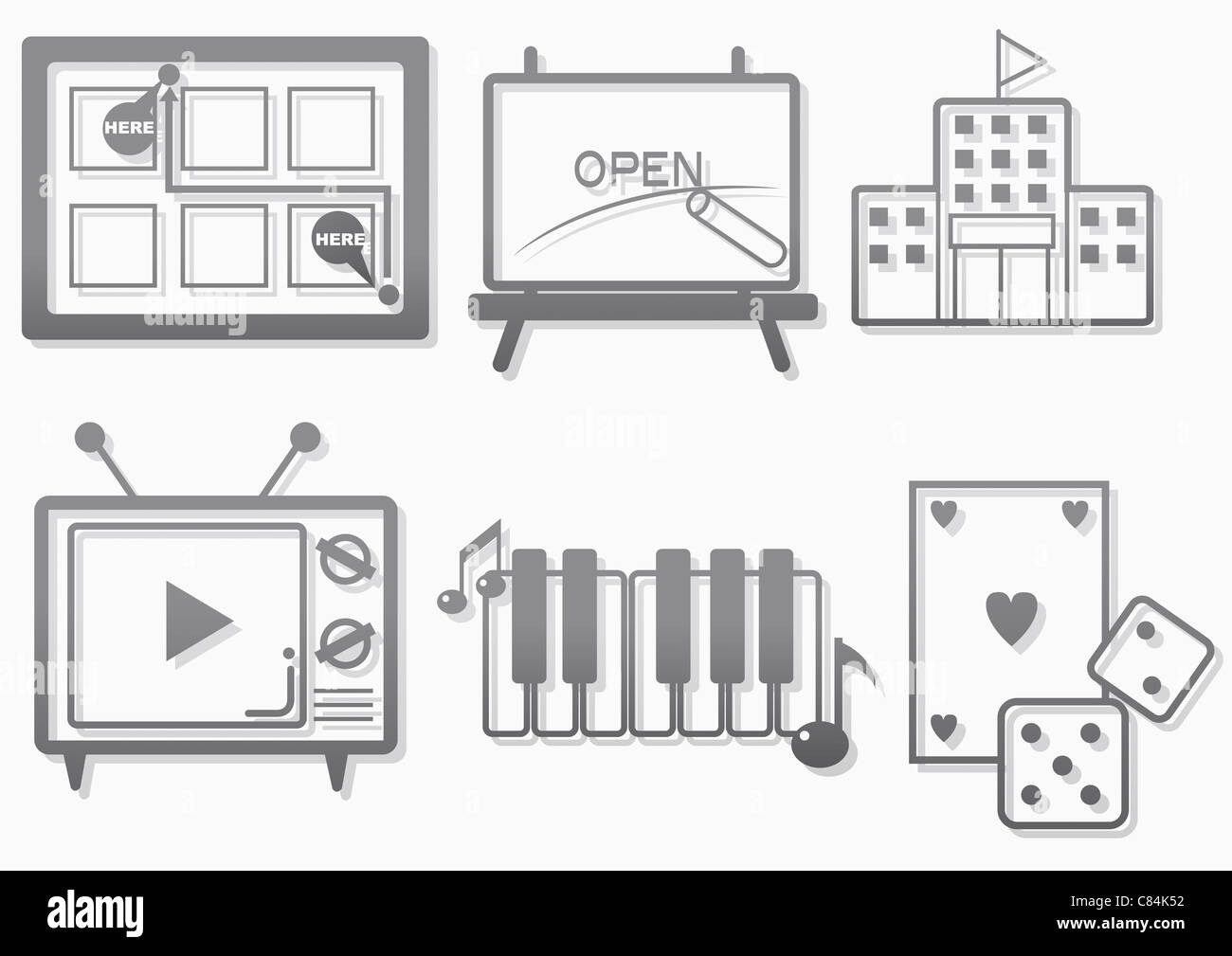 Various types of icons Stock Photo - Alamy