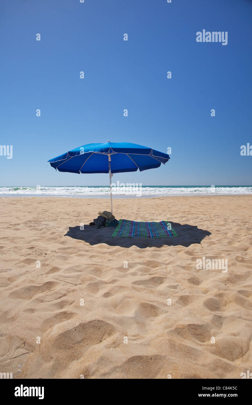 parasol at Conil Beach in Cadiz Andalusia Spain Stock Photo - Alamy