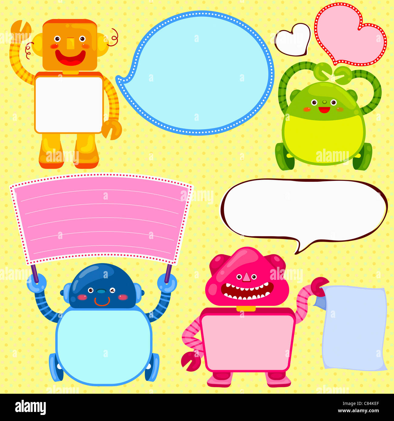 Various types of memo with robots Stock Photo - Alamy