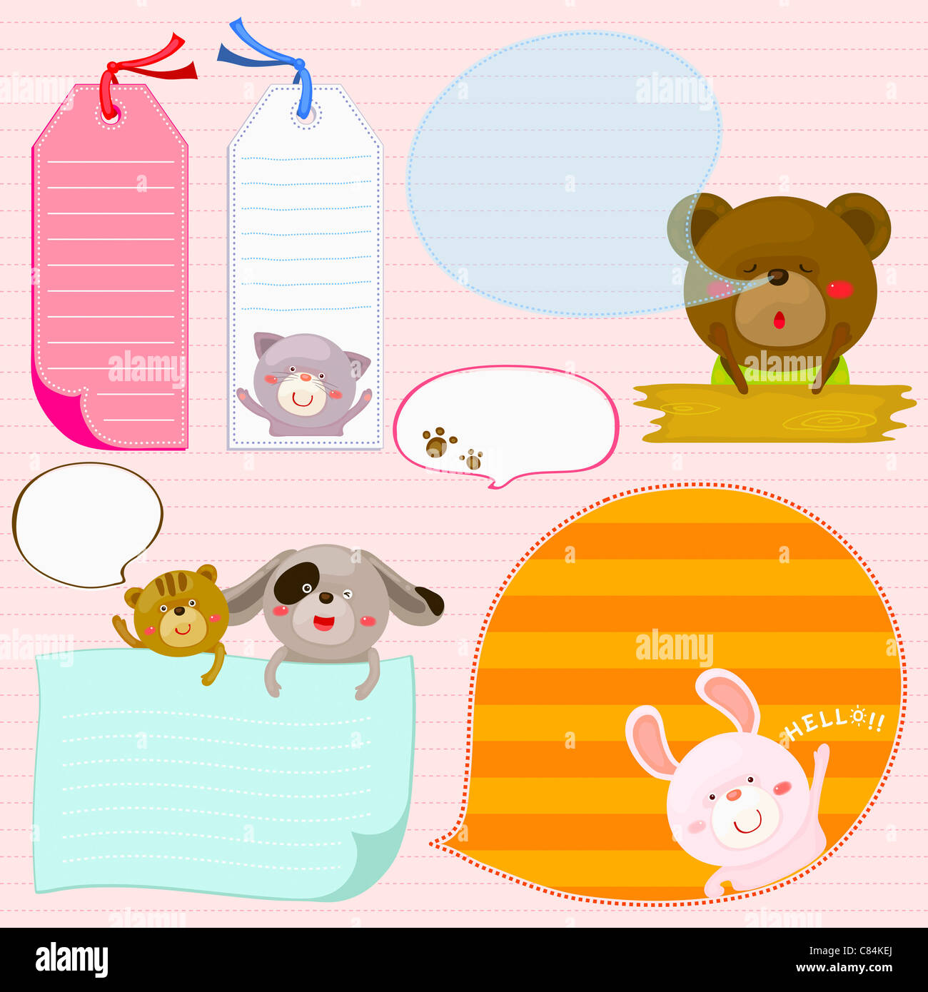 Various types of memo with animals Stock Photo - Alamy