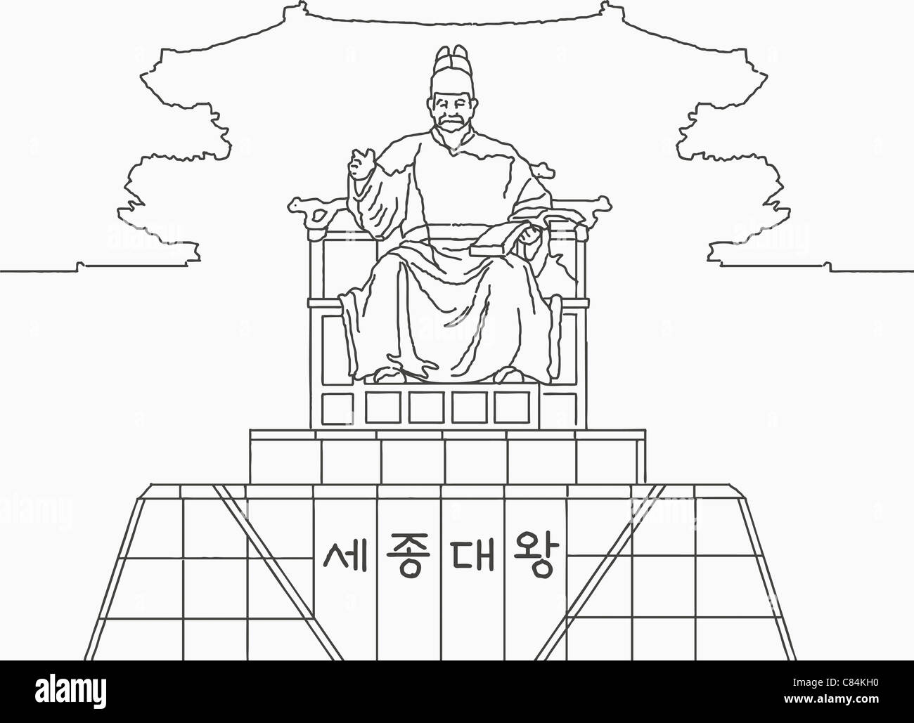 The image of King sejong statue Stock Photo - Alamy