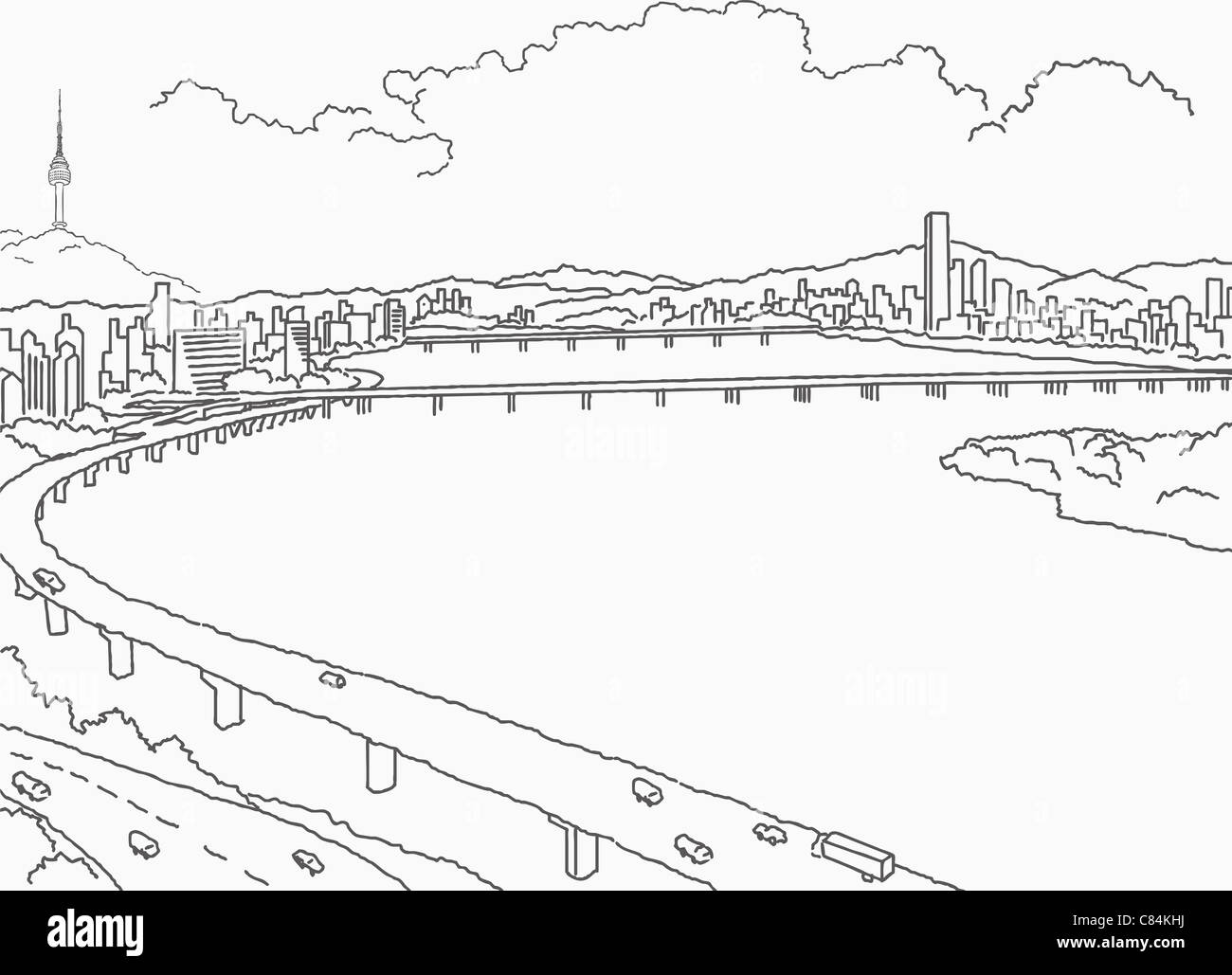 Han river seoul Black and White Stock Photos & Images - Alamy