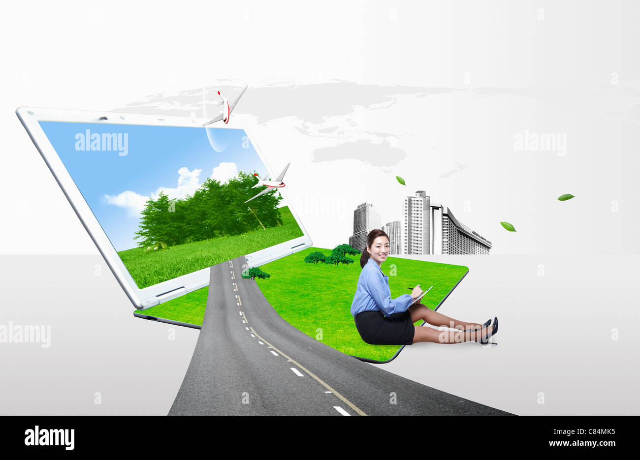 Green economy road map hi-res stock photography and images - Alamy