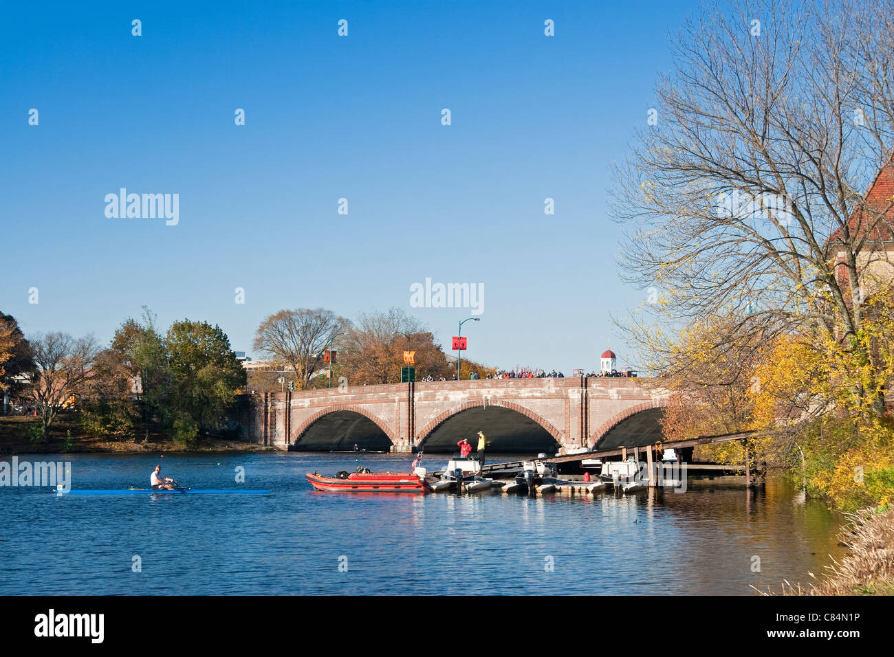 USA Massachusetts Boston Cambridge Larz Anderson Bridge with Charles ...