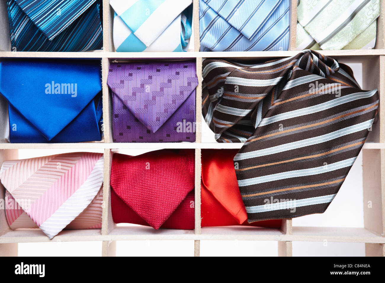 Colorful ties in the closet Stock Photo - Alamy