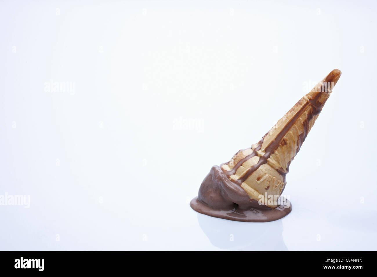 Crushed chocolate ice cream cone Stock Photo - Alamy