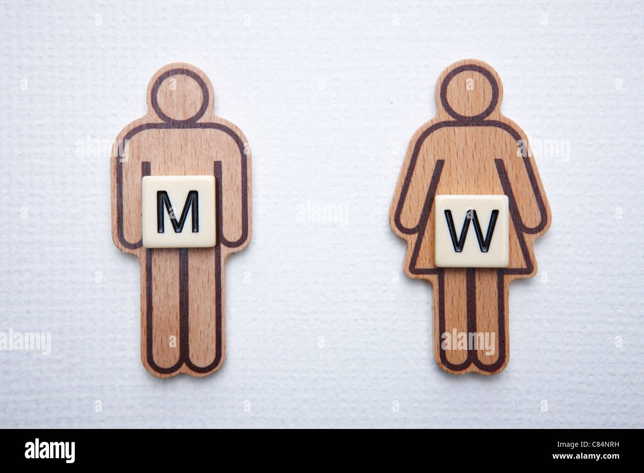 Man wooden block and woman wooden block Stock Photo - Alamy