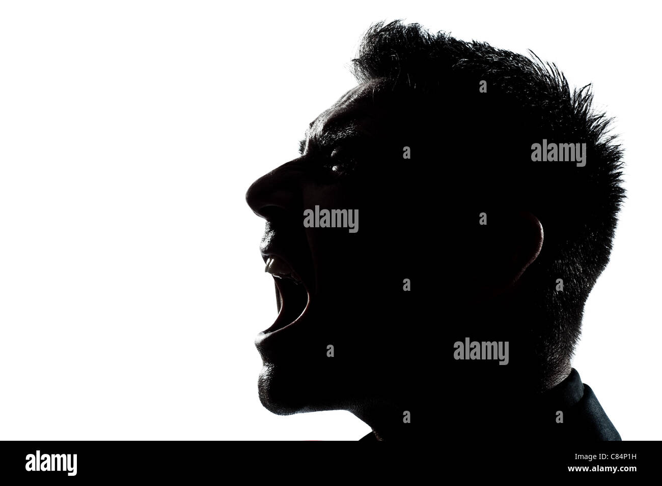 Man Shouting Silhouette