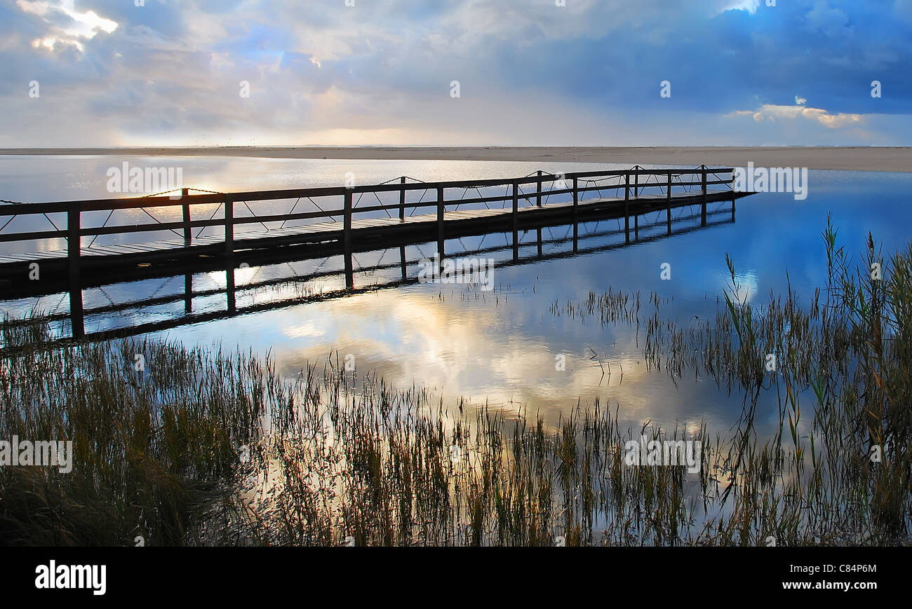 A calm lagoon in refection, Silver Coast, Portugal Stock Photo - Alamy