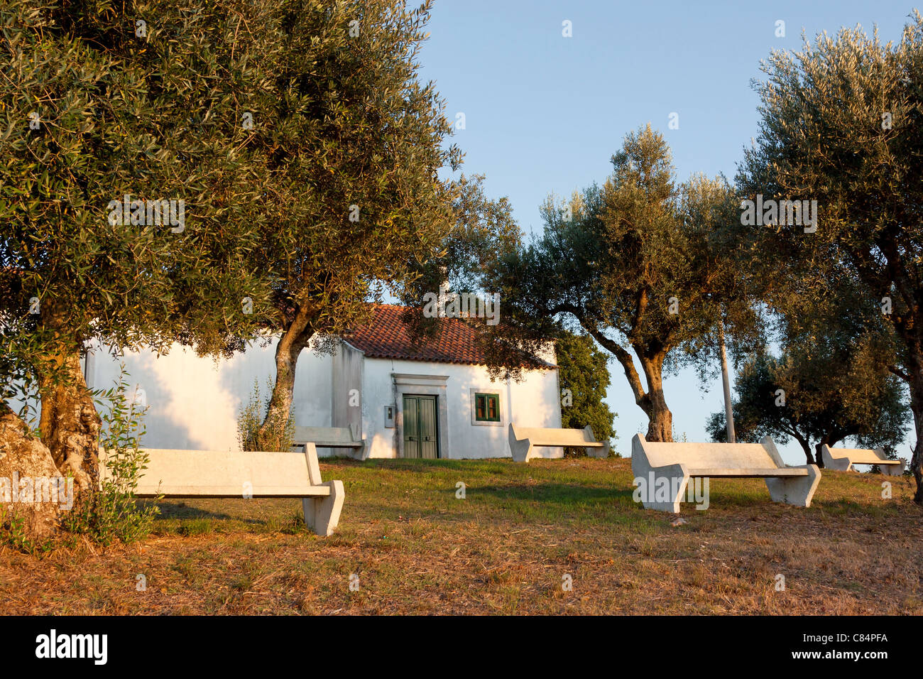 Typical Rural house on Portugal with stone seats on front Stock Photo ...