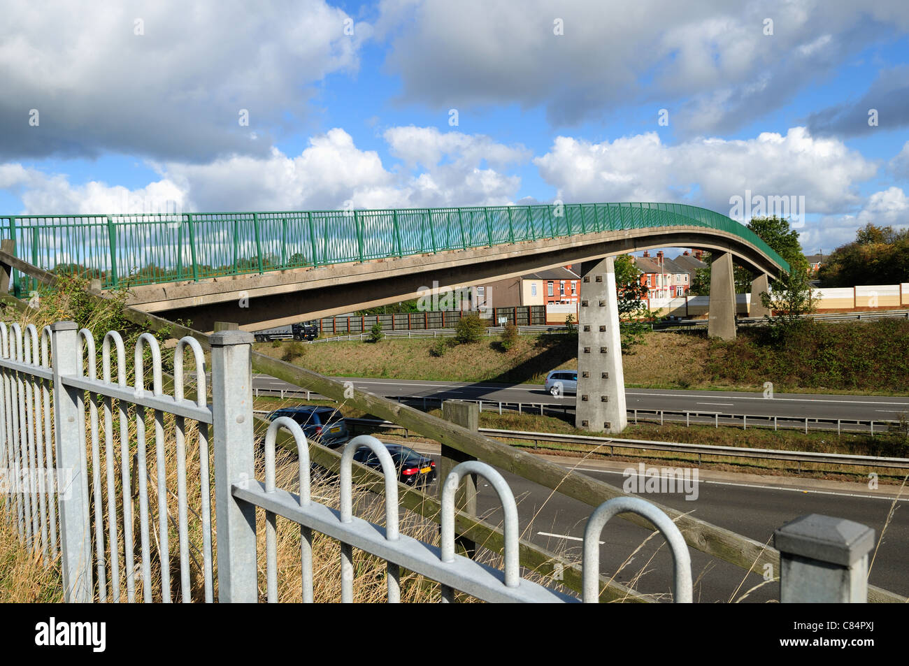 M1 Motorway Foot Bridge J28 Nottinghamshire/Derbyshire Border Stock ...