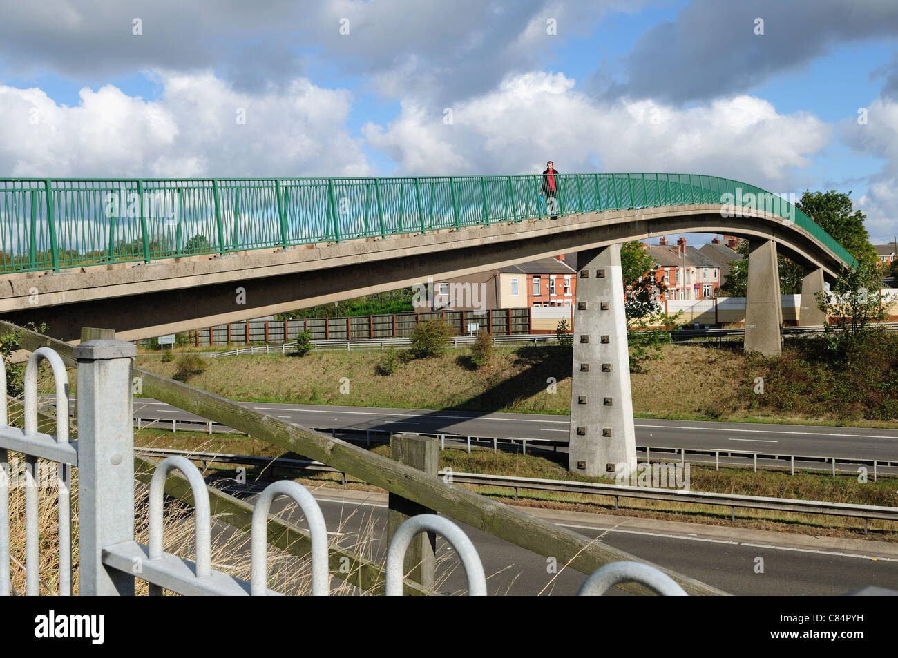 M1 Motorway Foot Bridge J28 Nottinghamshire/Derbyshire Border Stock ...