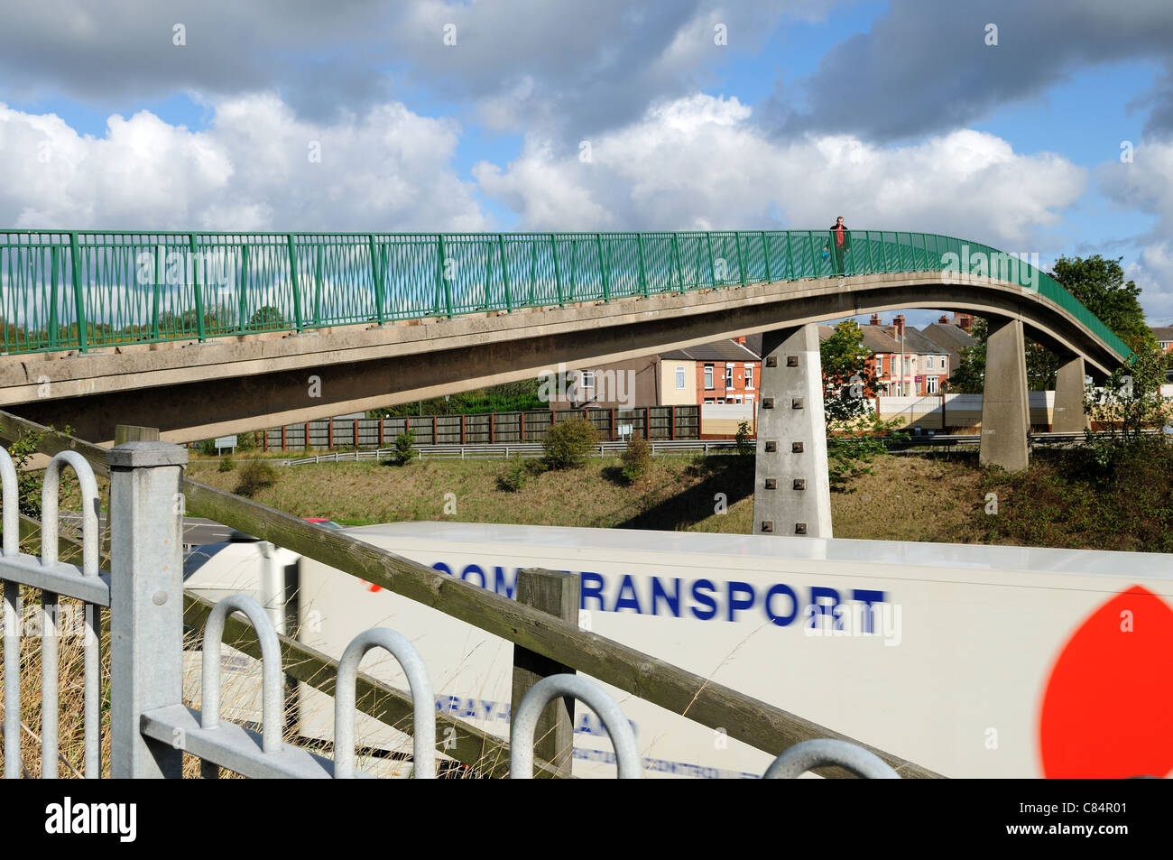 M1 Motorway Foot Bridge J28 Nottinghamshire/Derbyshire Border Stock ...