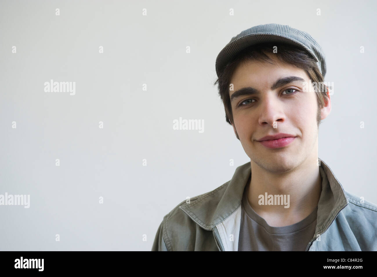 Male smiling at camera, portrait Stock Photo - Alamy