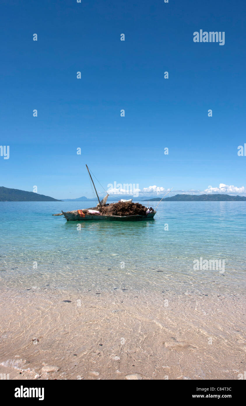 Madagascar Typical boat on Nosy Be sea Africa Stock Photo - Alamy