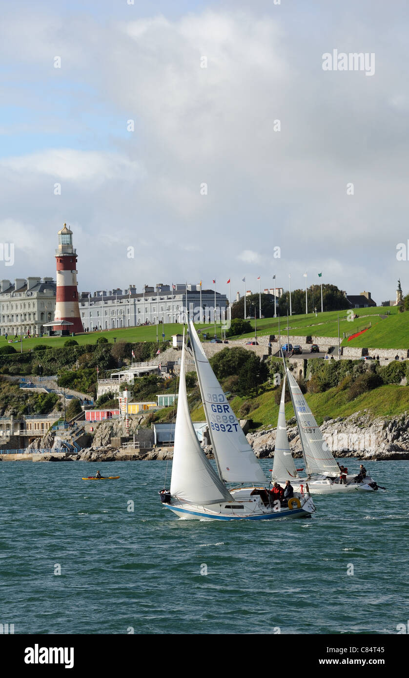 Plymouth Hoe and waterfront area Plymouth Devon England UK Sailing ...