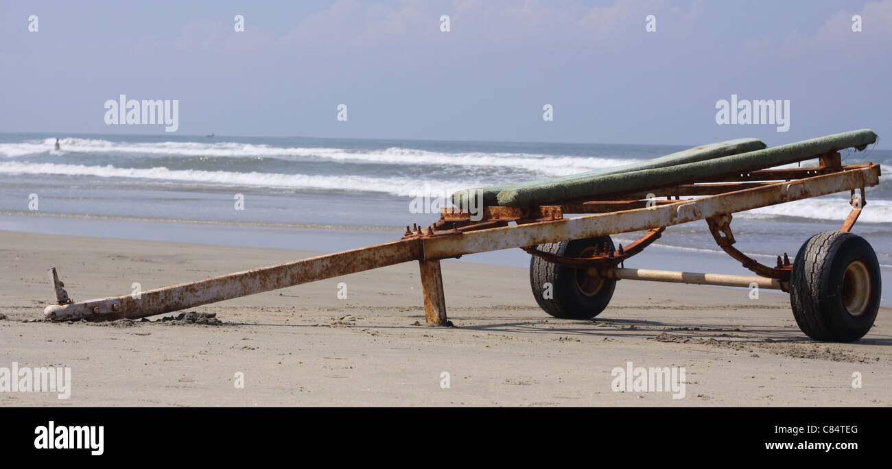 Boat Trolley on the Beach Stock Photo - Alamy