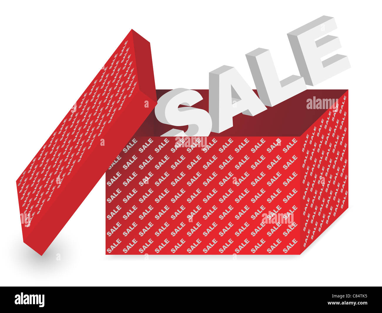 3D Sale Sign in the Open Red Box Stock Photo - Alamy