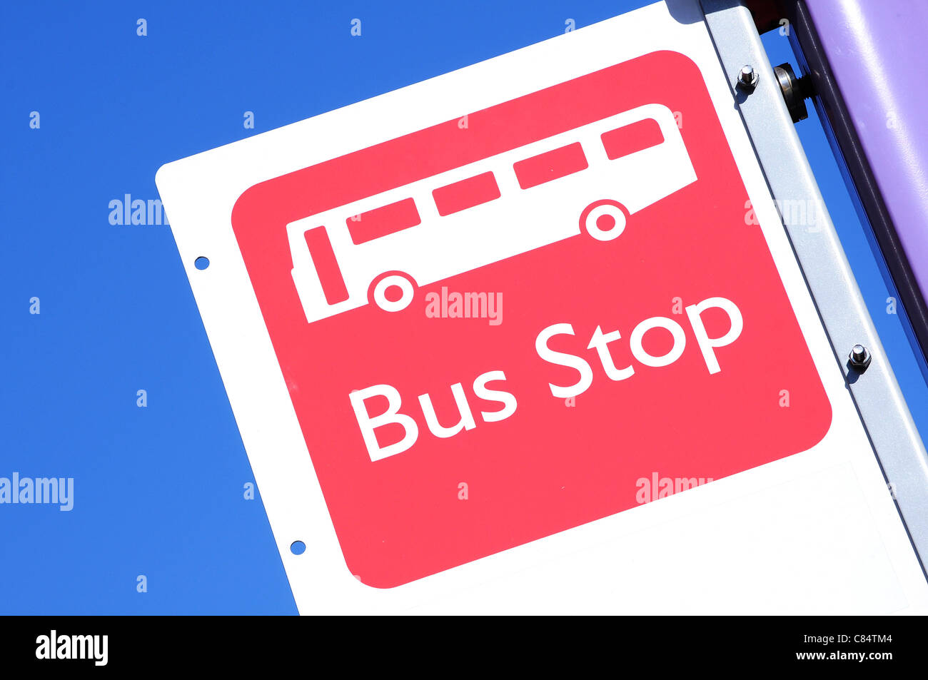 Bus stop sign Stock Photo - Alamy