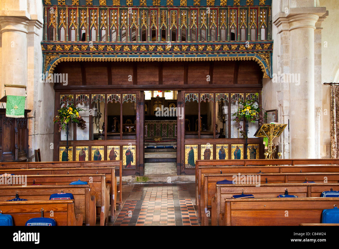 The magnificent rood loft and screen in St. James' Church in Avebury in ...