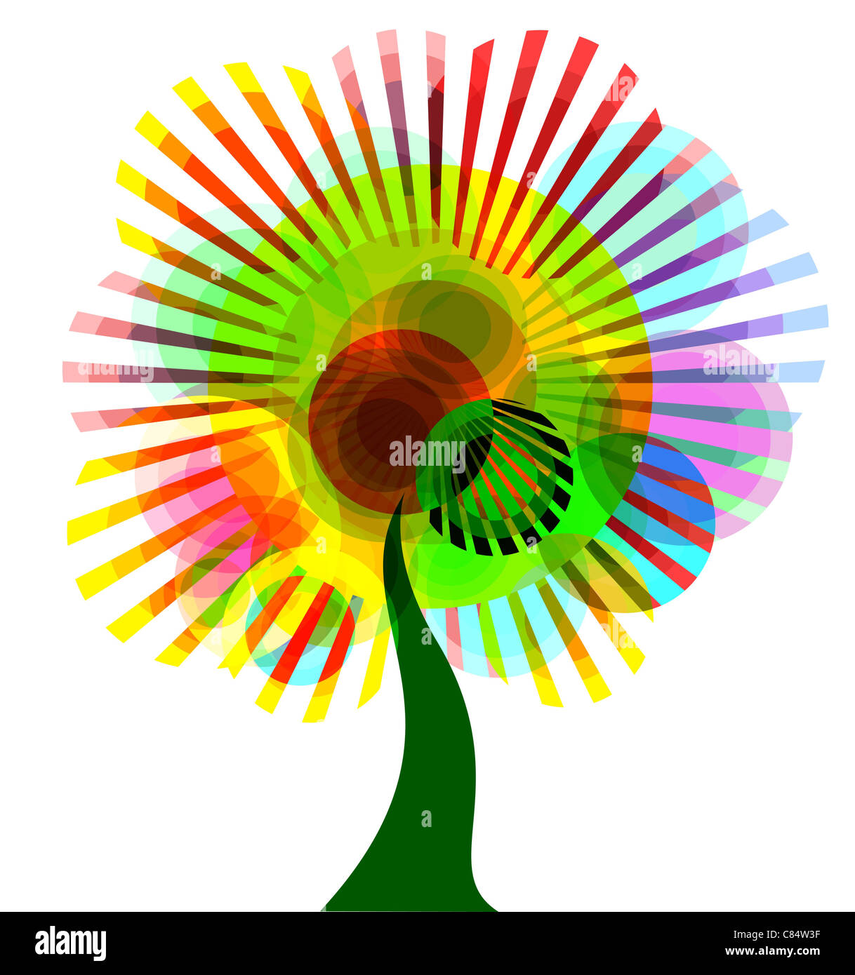 illustration of an abstract colorful tree Stock Photo - Alamy