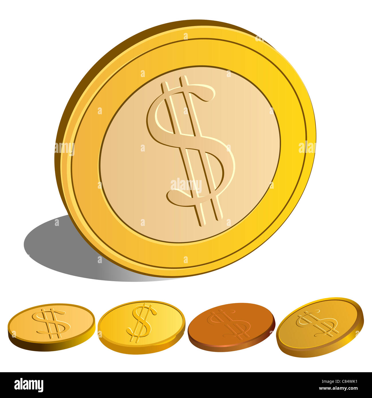 vector set of Dollar`s coins Stock Photo - Alamy