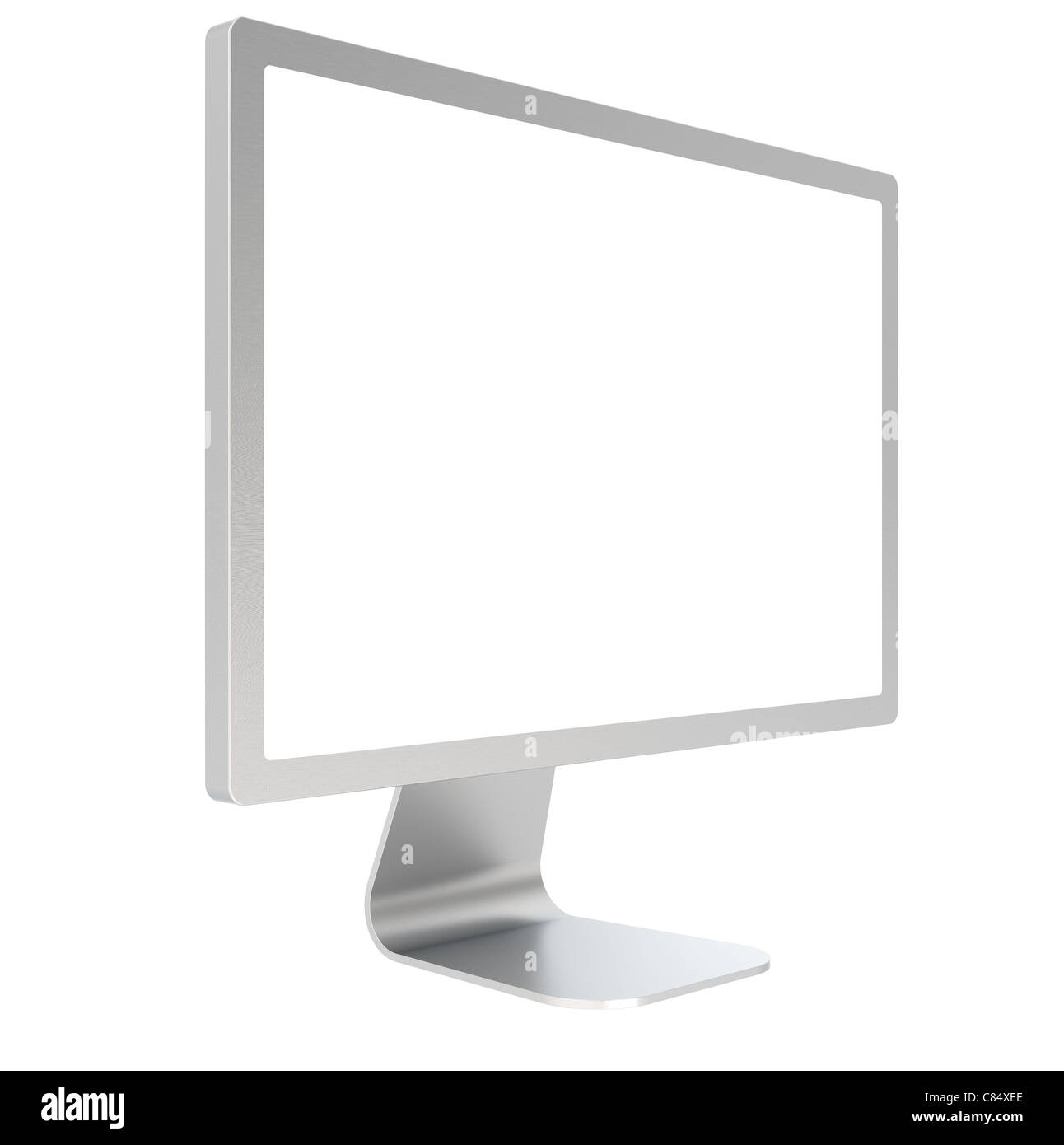 Computer Screen of Brushed Steel. Side view, Isolated Stock Photo - Alamy