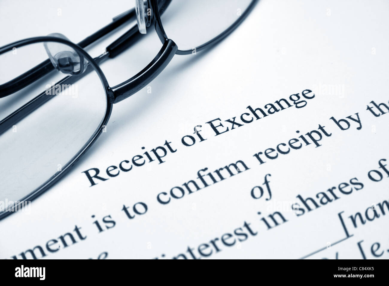 Receipt of exchange Stock Photo - Alamy