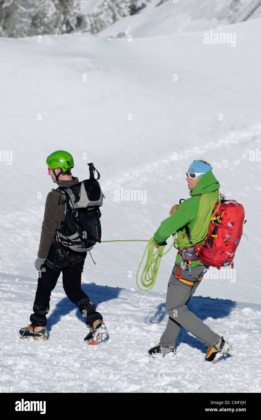 Climbing with a mountain guide hi-res stock photography and images - Alamy