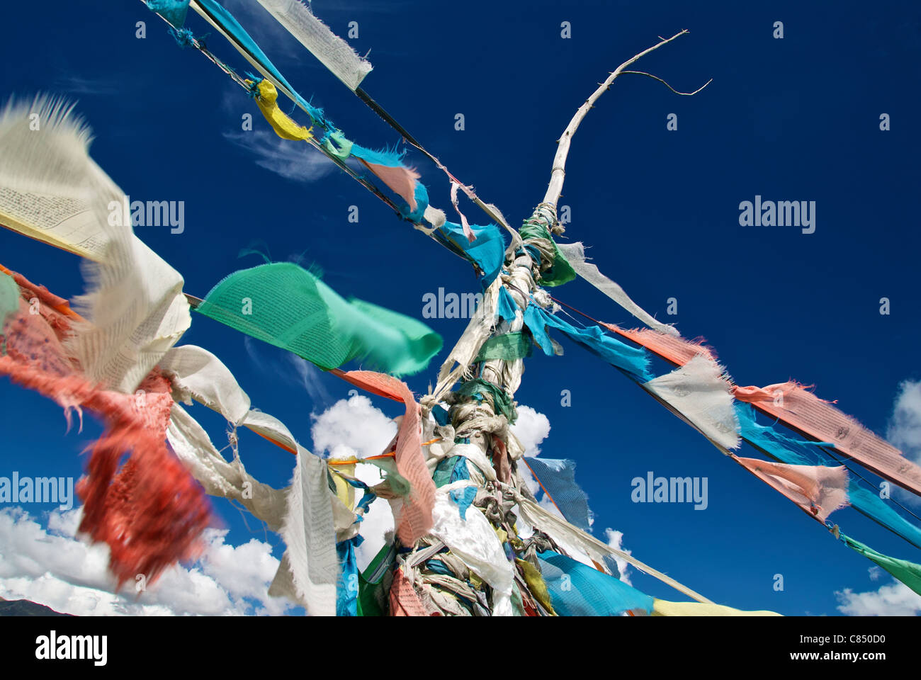 Prayer pole and flags hi-res stock photography and images - Alamy