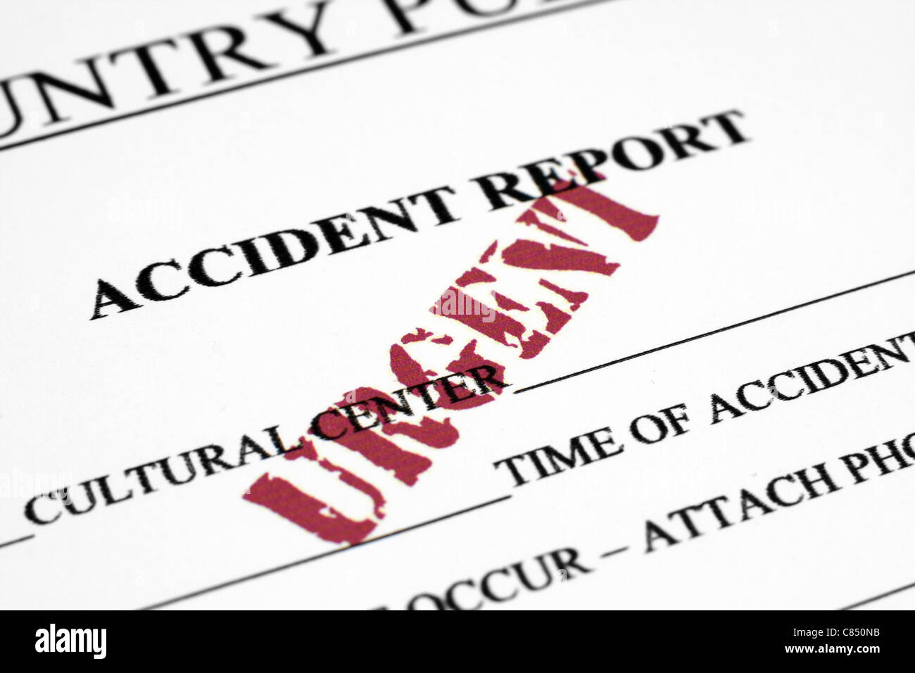 Accident injury report form hi-res stock photography and images - Alamy
