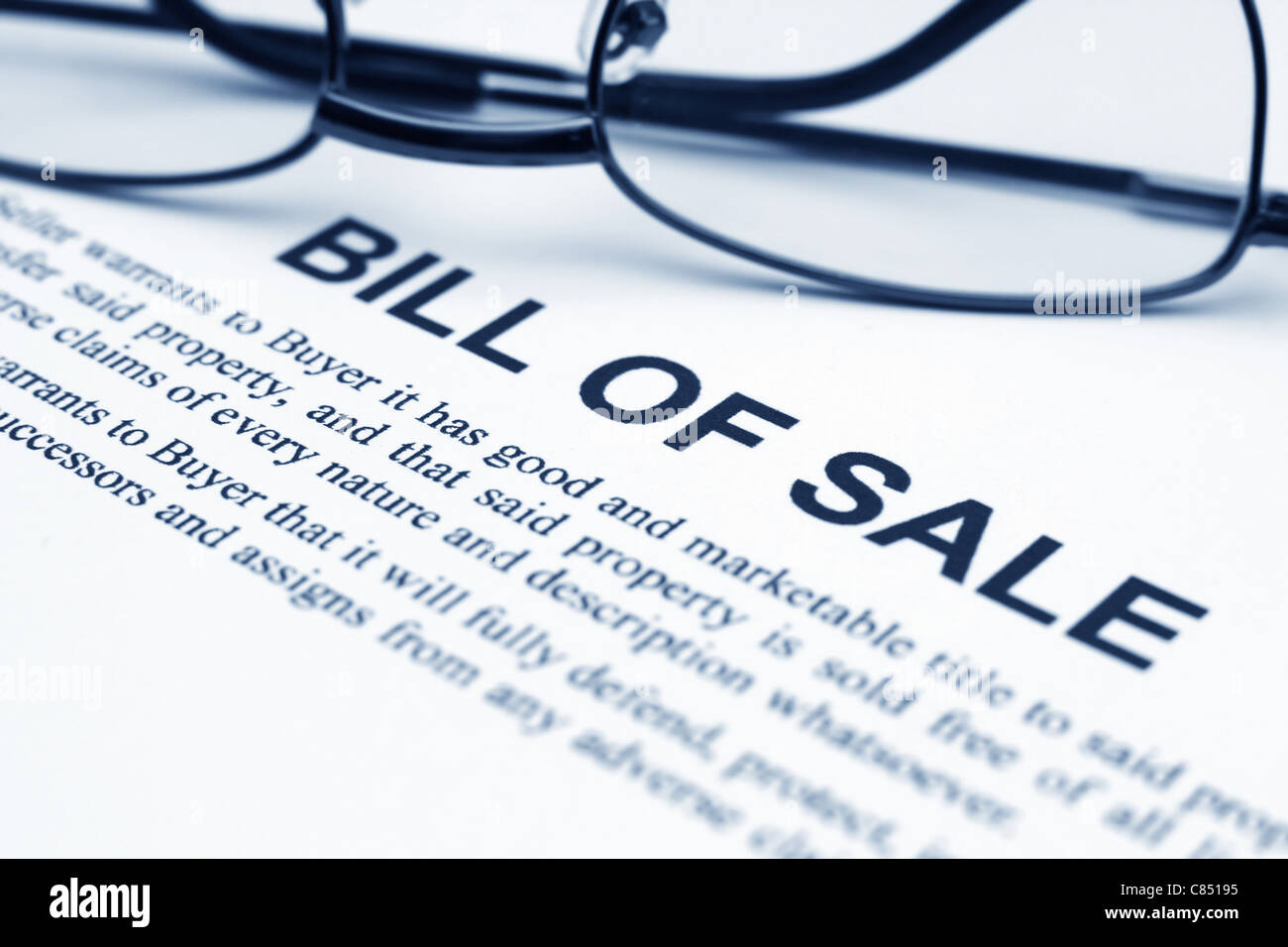 Bill of sale Stock Photo - Alamy