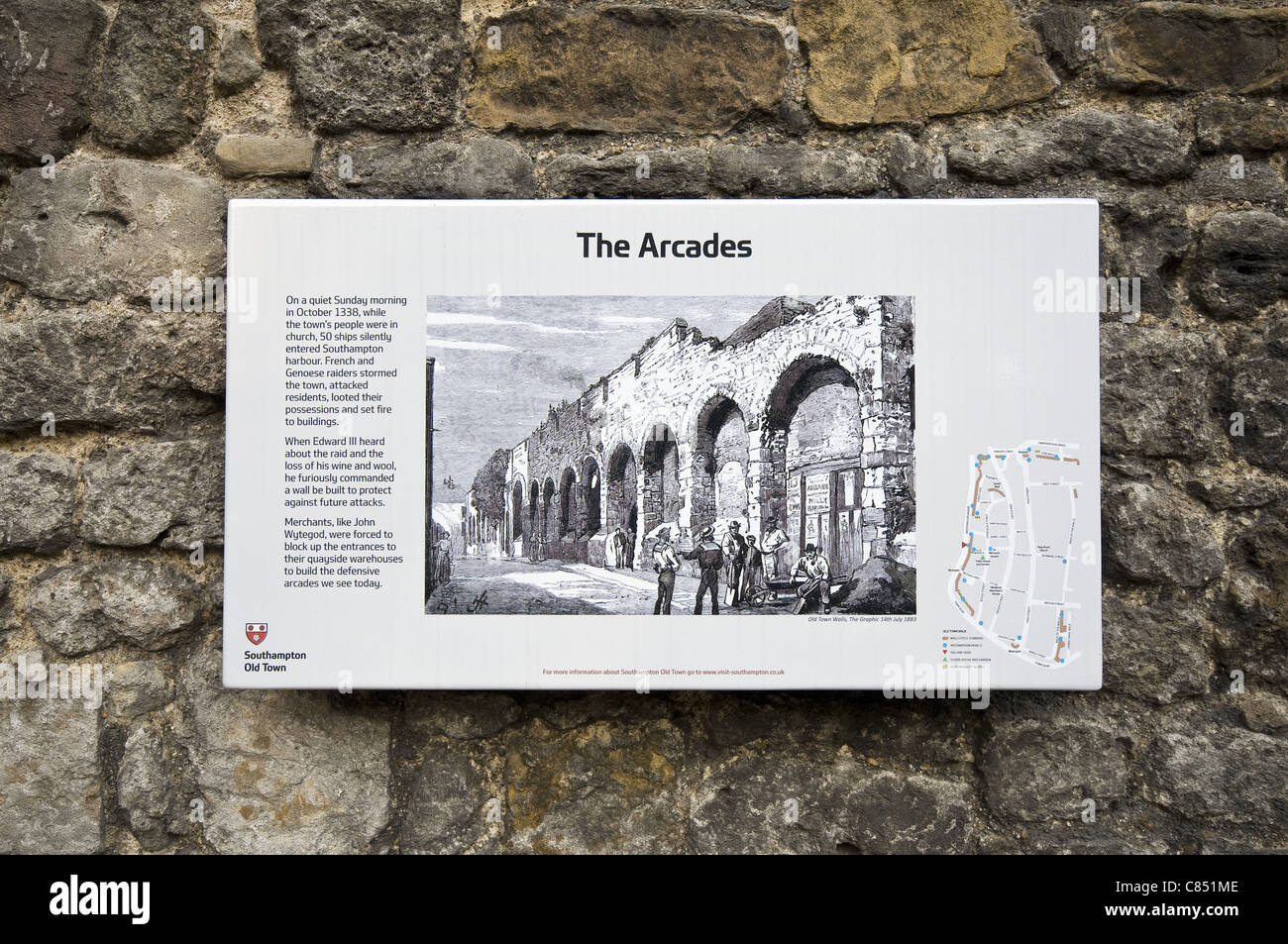 Information sign on The Old town walls on Western Esplanade ...