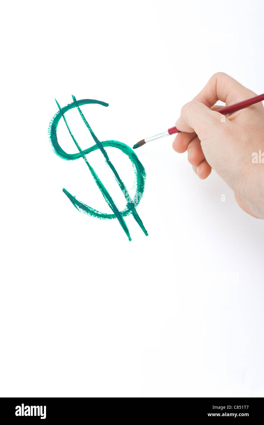 Hand painting dollar symbol Stock Photo - Alamy