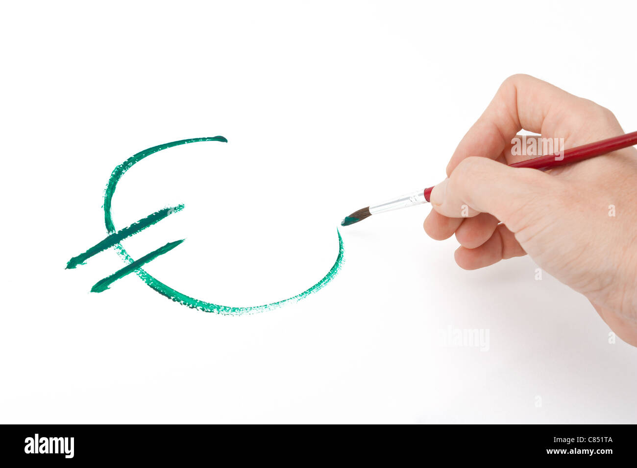 Hand painting euro symbol Stock Photo - Alamy