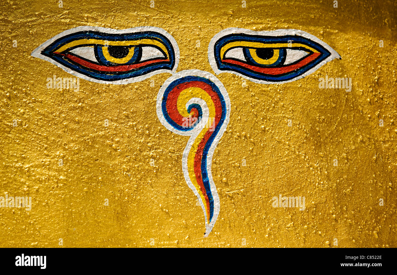 Nepal buddha eyes hi-res stock photography and images - Alamy
