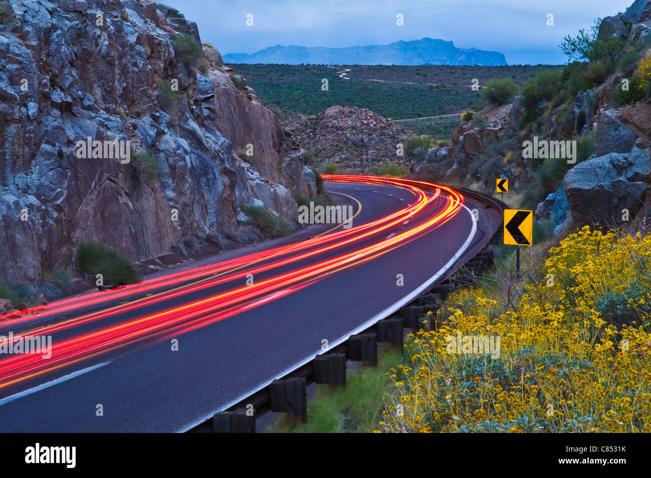 Long exposure with auto headlights and taillights on the beeline ...