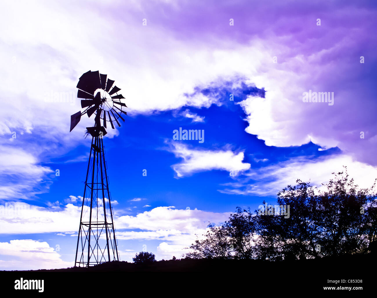 Old windmill still in use east of Patagonia, AZ Stock Photo - Alamy