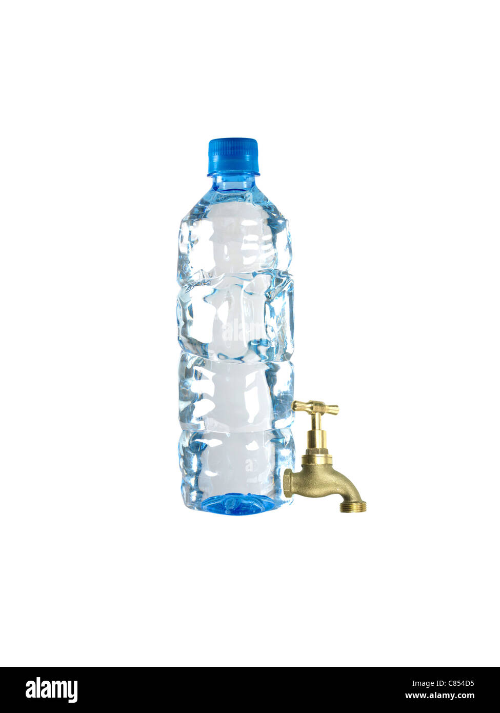 A water bottle with a tap against a white background Stock Photo - Alamy