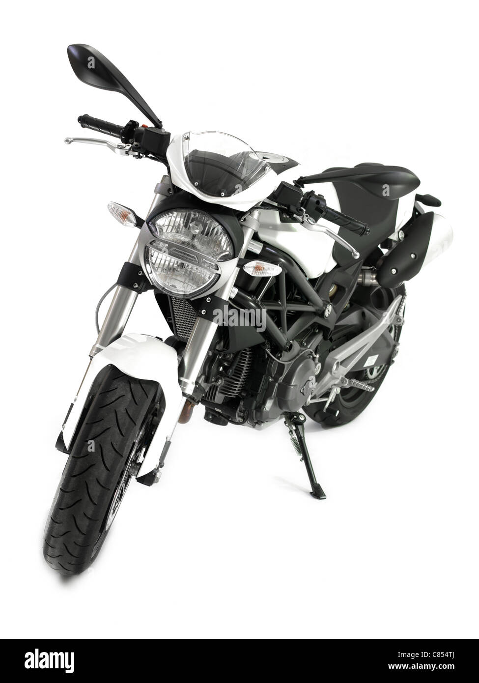 A motorcycle isolated against a white background Stock Photo - Alamy