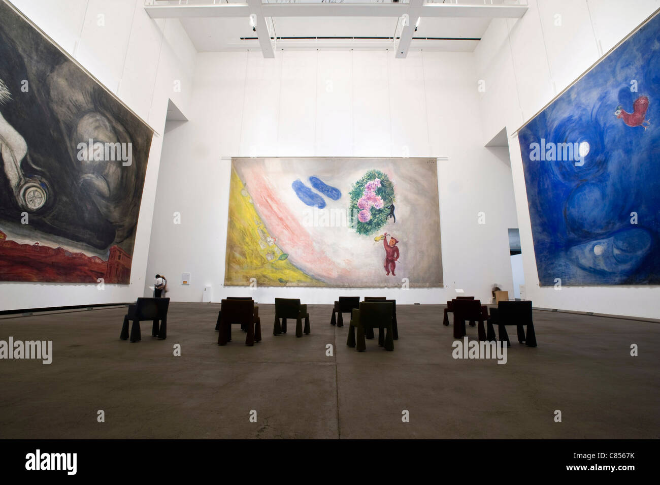 Photo shows the Aleko Hall, which features works by Marc Chagall ...