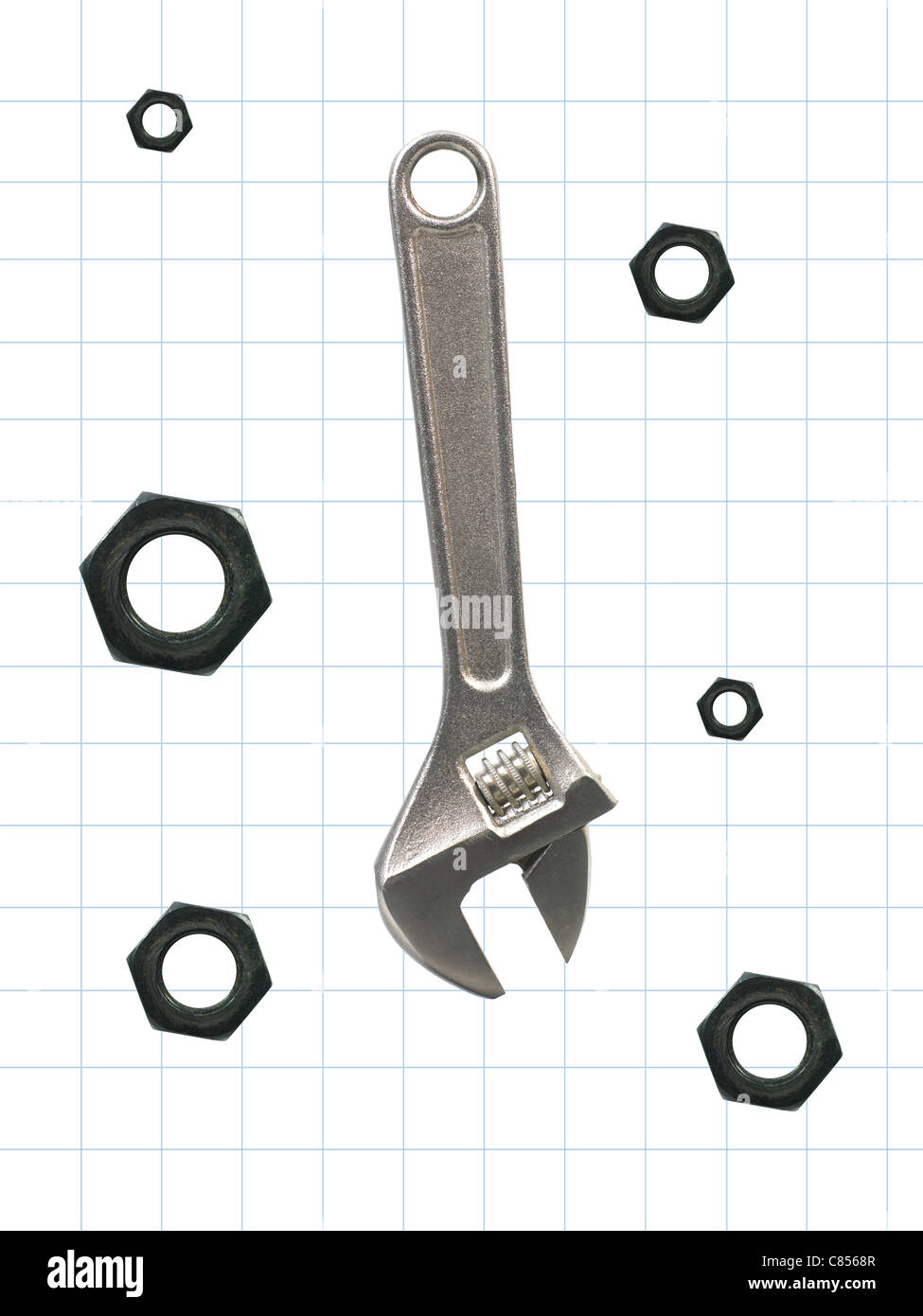 Tools isolated against a white background Stock Photo - Alamy