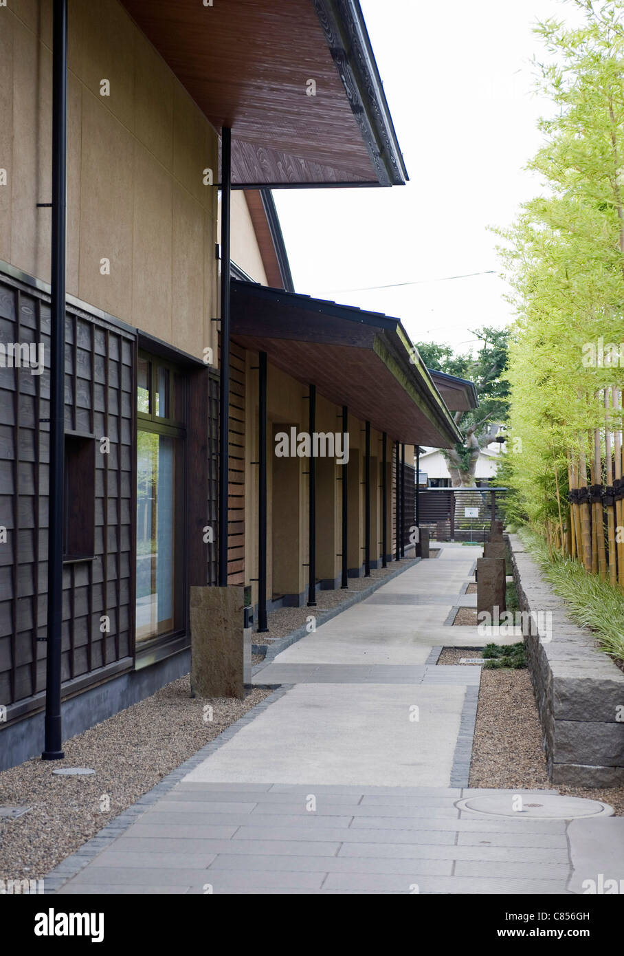 Photos shows the walkway leading to the entrance of the Saitama Omiya ...