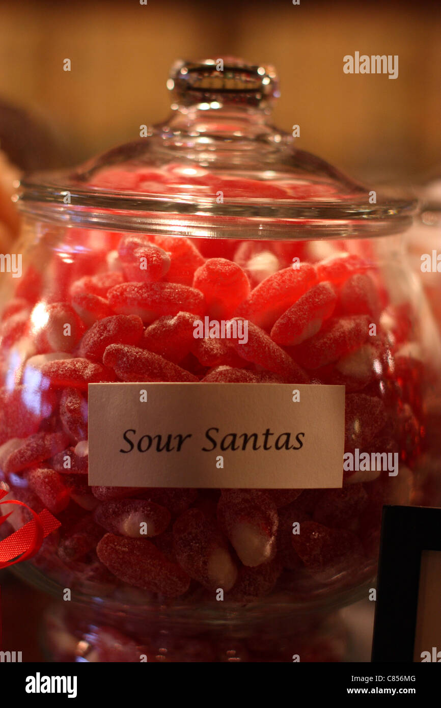 Christmas candy in a candy jar in a candy store. Columbia State ...