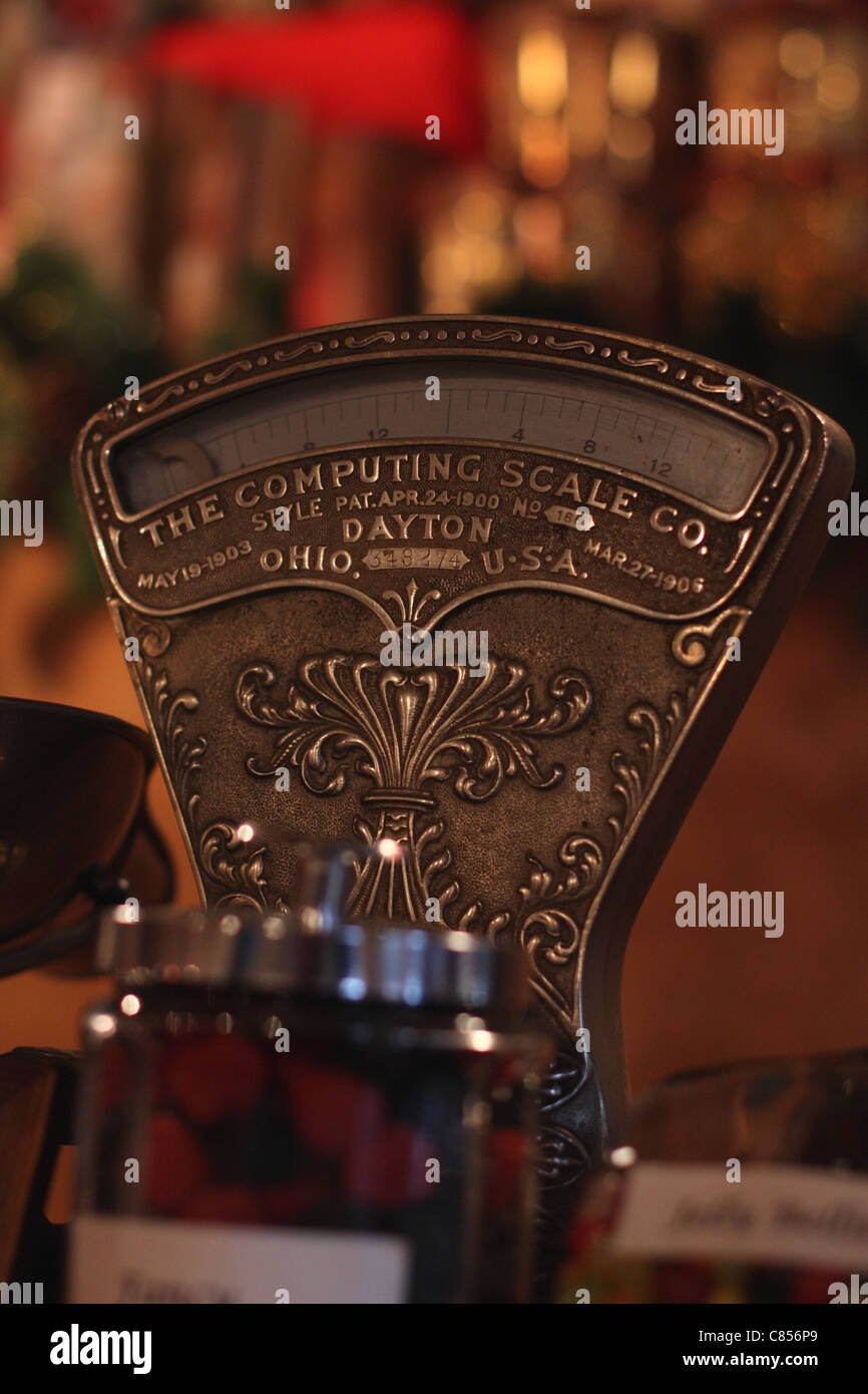 An old scale in a candy store. Columbia State Historic Park, Columbia ...